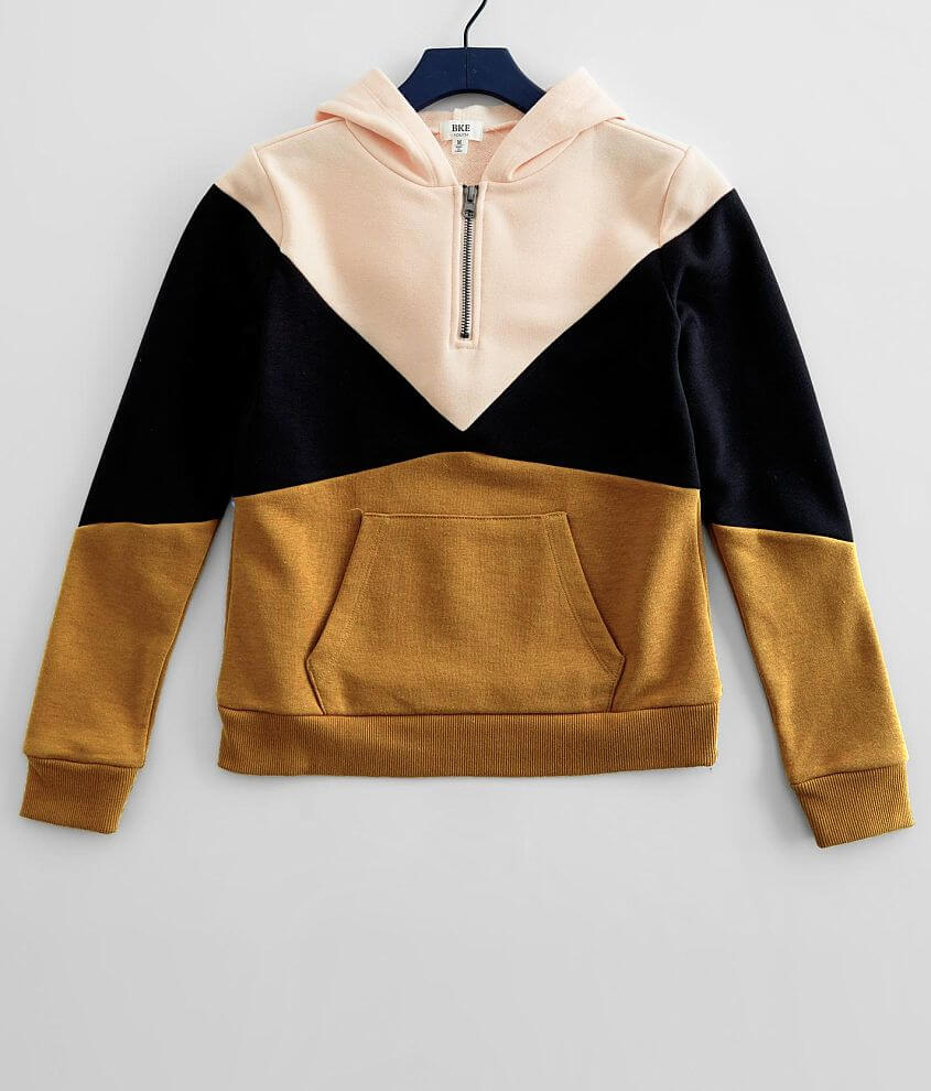 Girls - BKE Color Block Hooded Sweatshirt - Girl's Sweatshirts in Peach ...