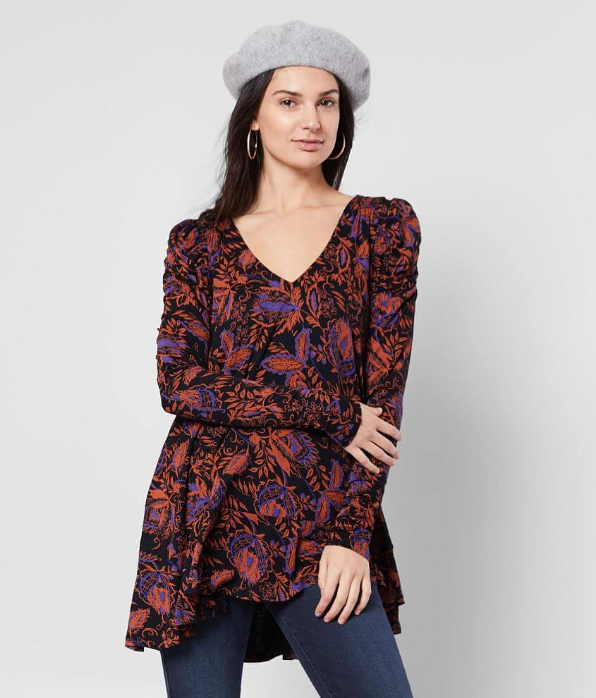 Free People Hello Lover Tunic Top - Women's Shirts/Blouses in Noir ...