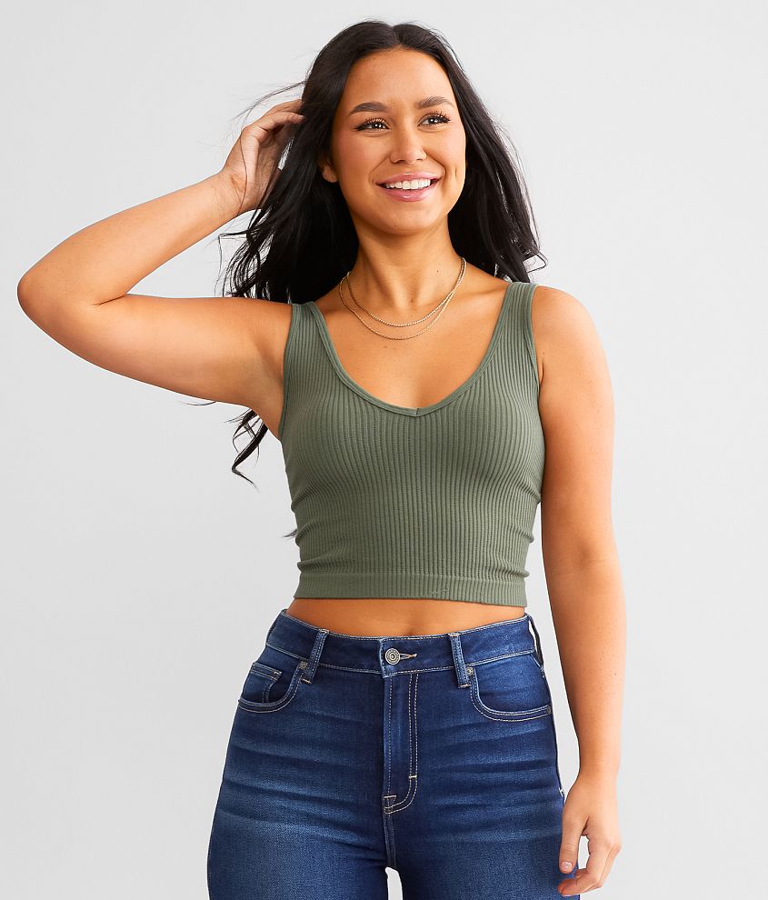 Free People Ribbed Brami Tank Top - Women's Tank Tops in Moss | Buckle