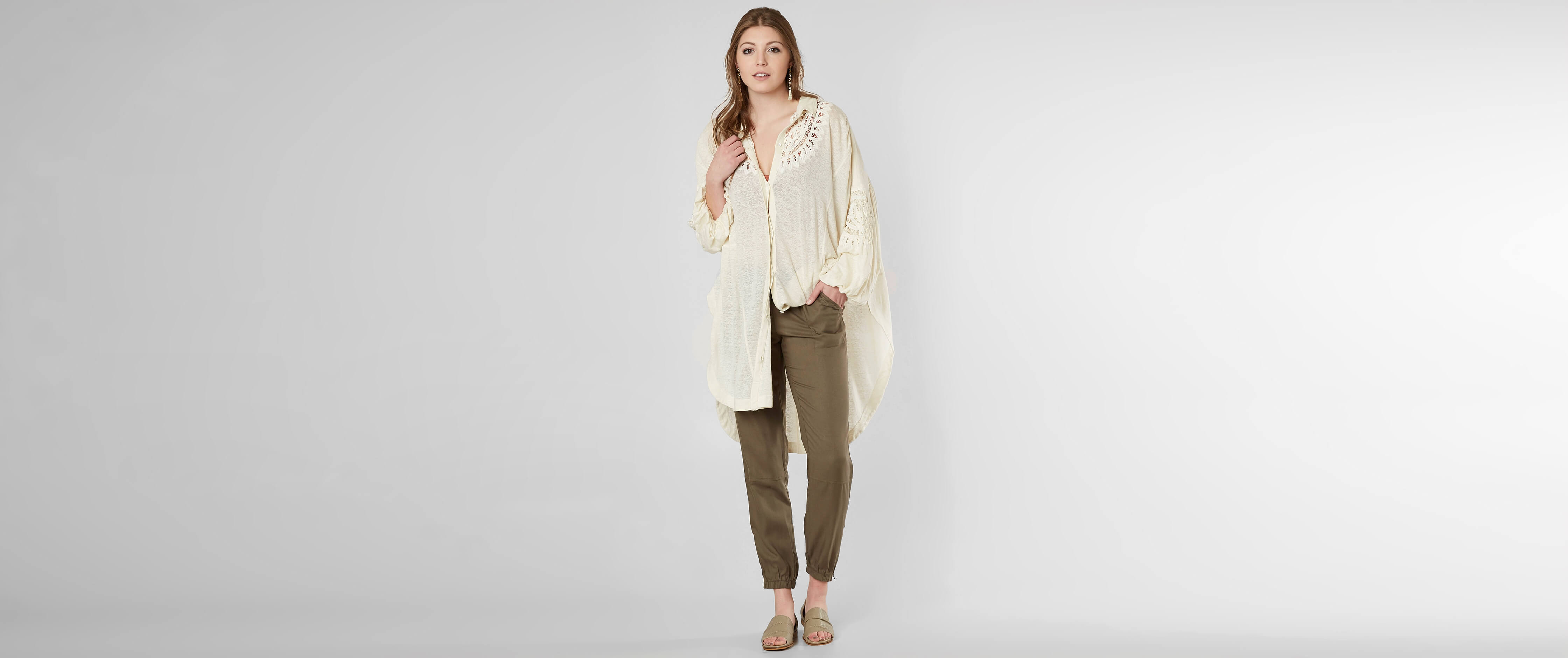 Free People Memory Lane Tunic Shirt - Women's Shirts/Blouses in Ivory ...