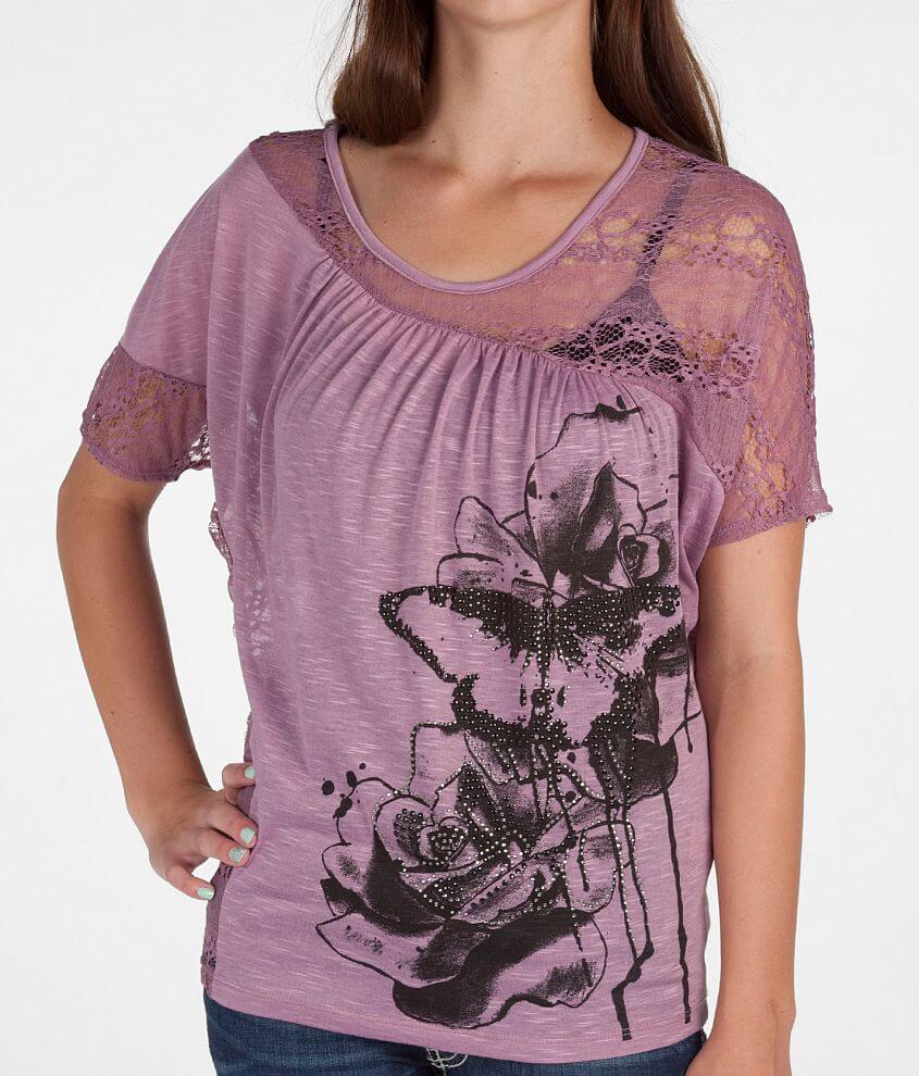 Daytrip Floral Graphic Top - Women's Shirts/Blouses in Dusty Orchid ...