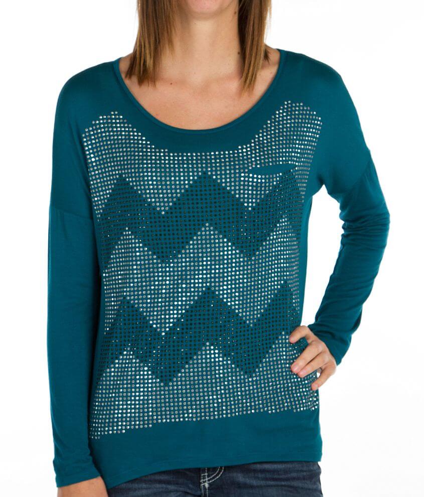 Daytrip Chevron Top - Women's Shirts/Blouses in Deep Turquoise | Buckle