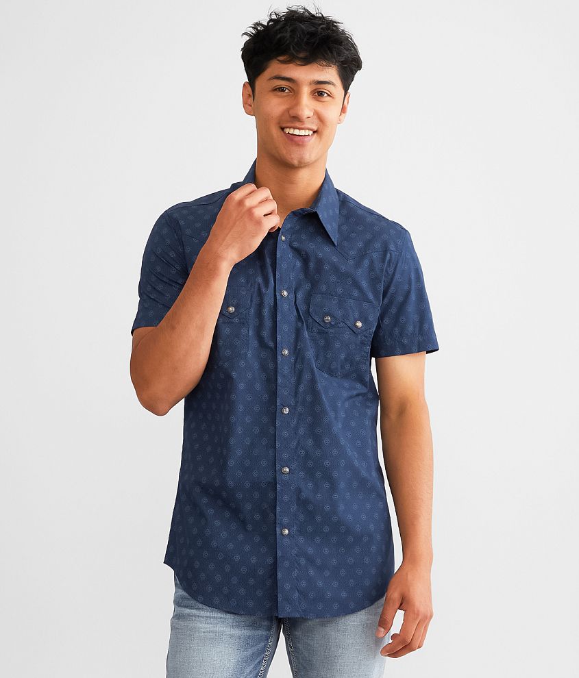 Rock & Roll Denim Vintage Medallion Shirt - Men's Shirts in Blue | Buckle