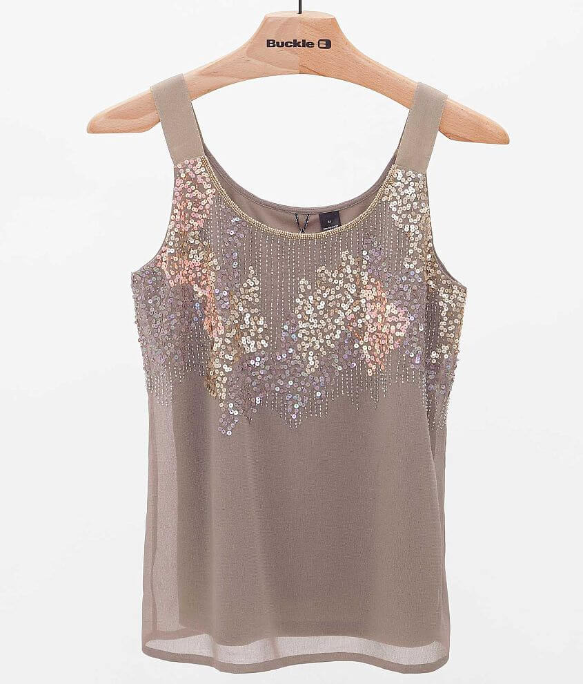 BKE Boutique Embellished Tank Top - Women's Tank Tops in Fungi | Buckle BKE Boutique Embellished Tank Top - Women's Tank Tops in Fungi | Buckle