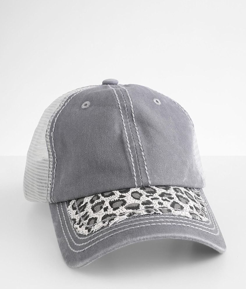 Wild Oates Leopard Patch Baseball Hat - Women's Hats in Grey Leopard ...