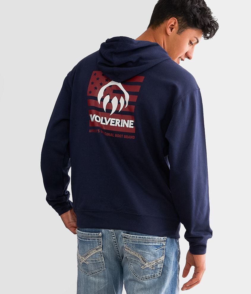 Wolverine Logo Hooded Sweatshirt - Men's Sweatshirts in Navy Marine ...