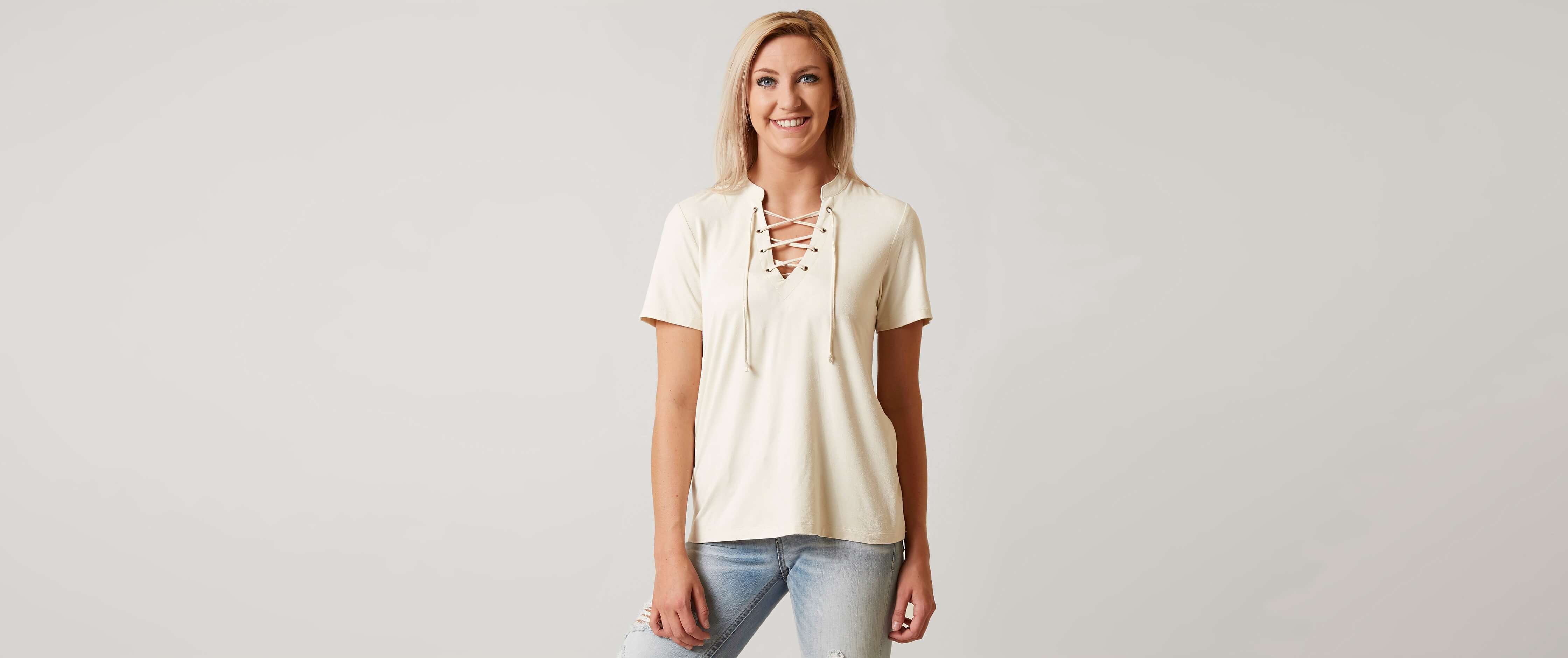 White Crow Faux Suede Top - Women's Shirts/Blouses in Ivory | Buckle